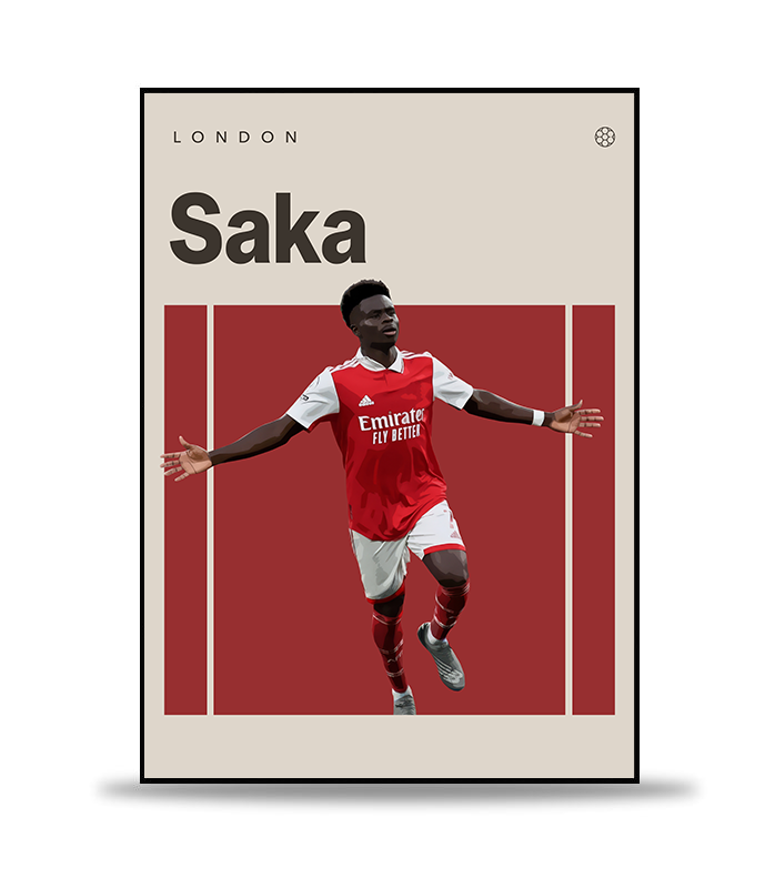 Bukayo Saka Fotboll Poster | Posterboo.com – POSTERBOO.COM